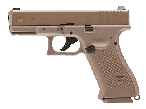 Wearable4U Glock 19X GEN5 Air Gun with 5x12 CO2 Tanks and Pack of 1500ct Steel BBS Bundle (Tan) (+CO2 +BBS)