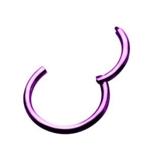 16ga purple titanium plated stainless steel hinged segment ring for septum, cartilage, and daith piercings (8mm (5/16"))