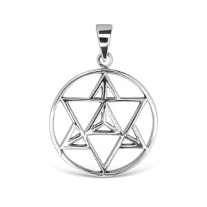 withlovesilver 925 sterling silver celtic merkabah merkaba geometry star metatron tetrahedron pendant