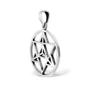 WithLoveSilver 925 Sterling Silver Celtic Merkabah Merkaba Geometry Star Metatron Tetrahedron Pendant