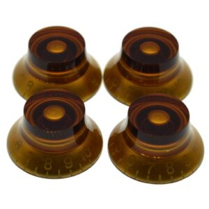 dopro 4pcs usa(imperial) lp guitar bell knobs 24 fine splines top hat knobs for usa les paul with cts pots amber