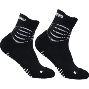 GermaPro 2 Pairs Multi-Sports Arch Compression Ankle Socks w/Moisture Wicking Anti-Stress Anti-Blister Fiber for Men & Women