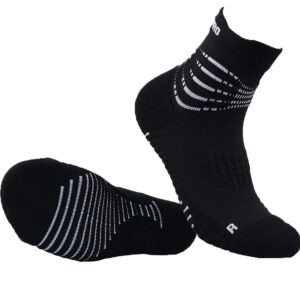 GermaPro 2 Pairs Multi-Sports Arch Compression Ankle Socks w/Moisture Wicking Anti-Stress Anti-Blister Fiber for Men & Women