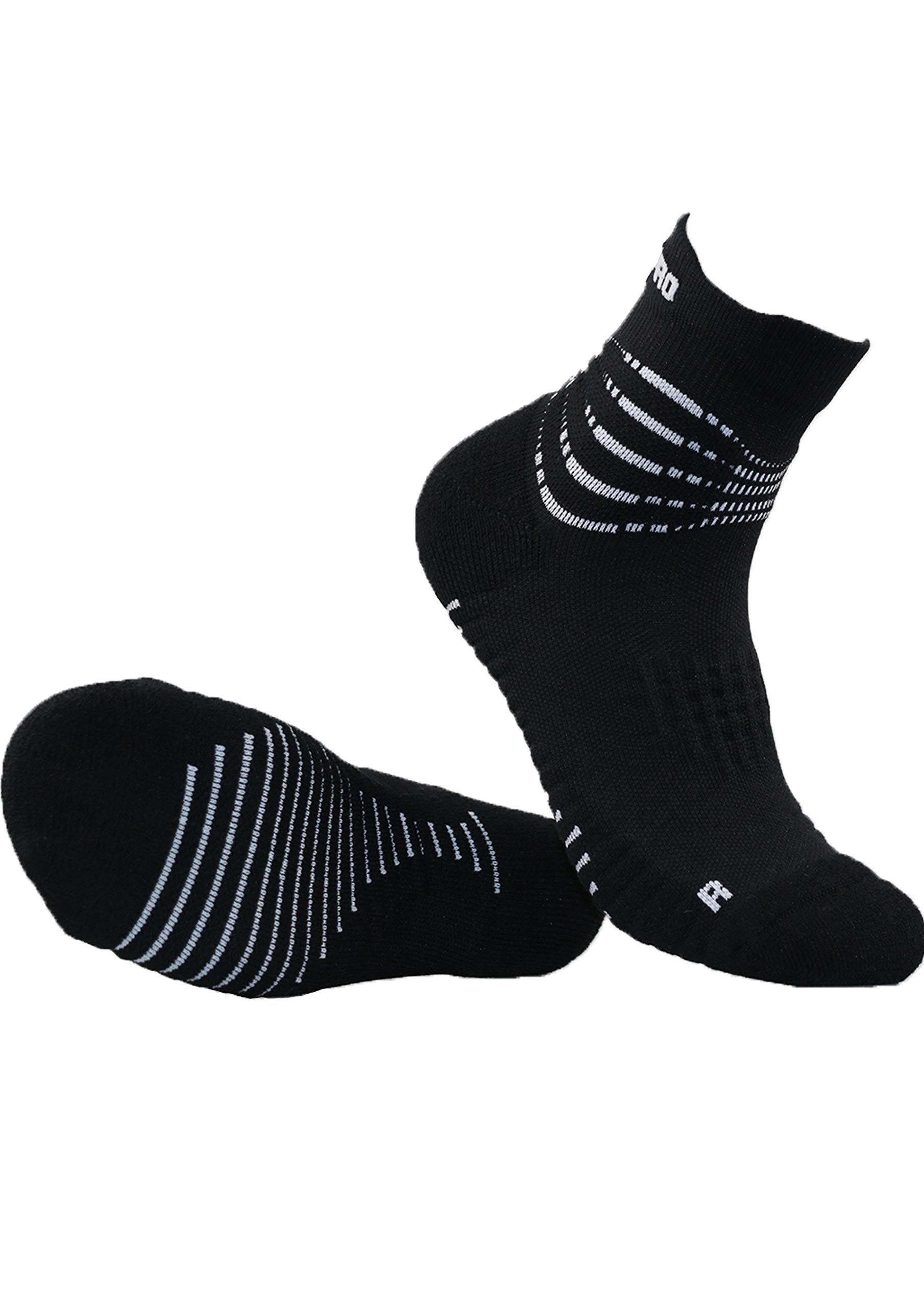 GermaPro 2 Pairs Multi-Sports Arch Compression Ankle Socks w/Moisture Wicking Anti-Stress Anti-Blister Fiber for Men & Women