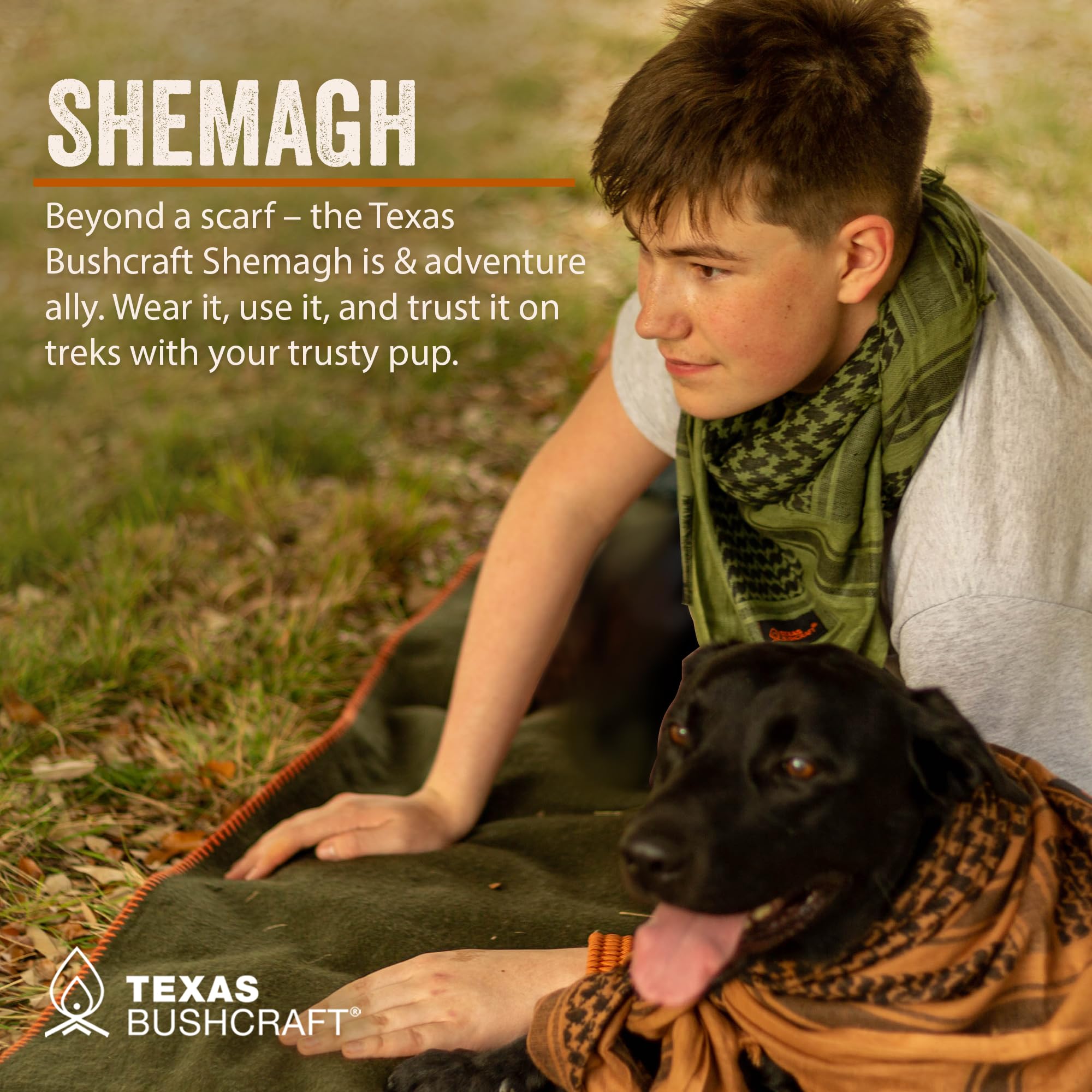 Texas Bushcraft Tactical Shemagh - Authentic Keffiyeh 100% Cotton for your Camping, Hiking and Backpacking Gear(Coyote Brown)