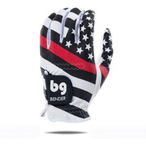 bg bender golf glove | wear on left | (red line, mens ml)