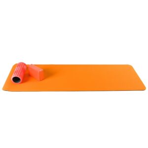 Yoga Mat Extra Thick Fitness & Workout Mat Non-slip Exercise Yoga Mat High Density Eco-Friendly TPE Pliates Mat with Carrying Strap 72"x 24"x 1/4" (Orange)