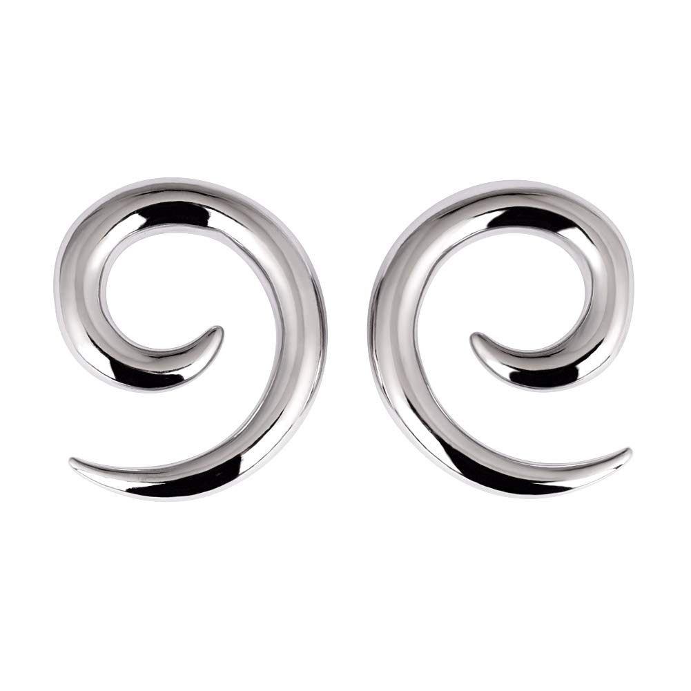 YOFANST Stainless Steel Silver Spiral Taper Expander Piercing Jewelry Ear Stretching Tapers Earring Gauge 8G