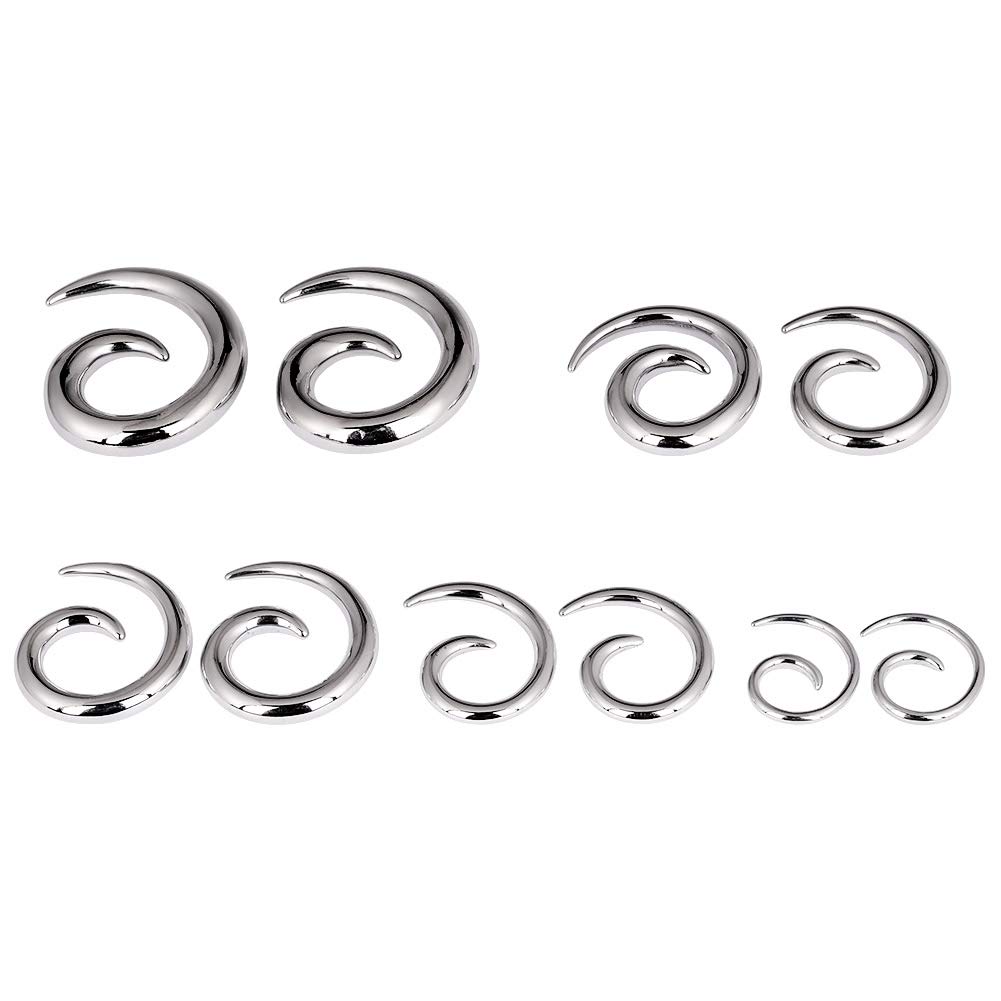 YOFANST Stainless Steel Silver Spiral Taper Expander Piercing Jewelry Ear Stretching Tapers Earring Gauge 8G