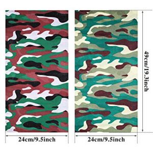 10 Pieces Seamless Bandanas Face Cover Magic Scarf Neck Gaiter Seamless Dustproof Neck Warmer Headbands (Camouflage Style)