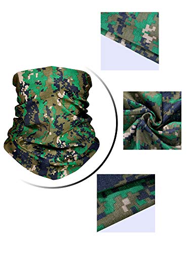 10 Pieces Seamless Bandanas Face Cover Magic Scarf Neck Gaiter Seamless Dustproof Neck Warmer Headbands (Camouflage Style)