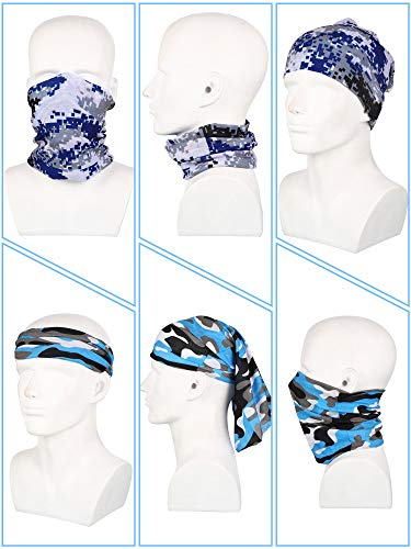 10 Pieces Seamless Bandanas Face Cover Magic Scarf Neck Gaiter Seamless Dustproof Neck Warmer Headbands (Camouflage Style)