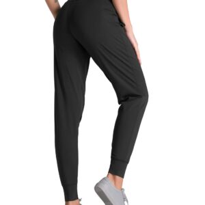 Dragon Fit Joggers for Women with Pockets,High Waist Workout Yoga Tapered Sweatpants Women's Lounge Pants (Large, Joggers78-Black)