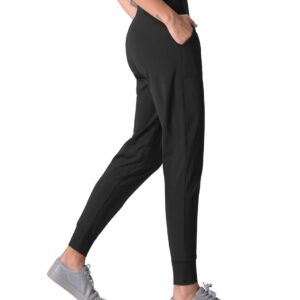 Dragon Fit Joggers for Women with Pockets,High Waist Workout Yoga Tapered Sweatpants Women's Lounge Pants (Large, Joggers78-Black)