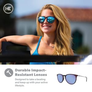 Knockaround Mary Janes Polarized Sunglasses for Women & Men - Impact Resistant Lenses & Full UV400 Protection, Matte Tortoise Shell/Snow Opal