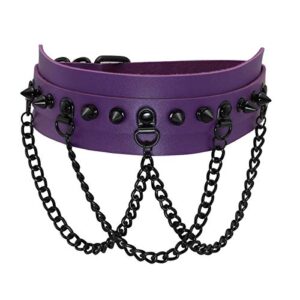 eigso punk leather choker for women men studded spikes gothic collar necklace for woman man