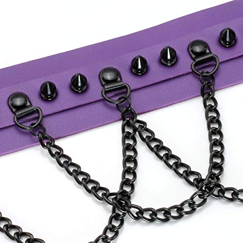 Eigso Punk Leather Choker for Women Men Studded Spikes Gothic Collar Necklace for Woman Man