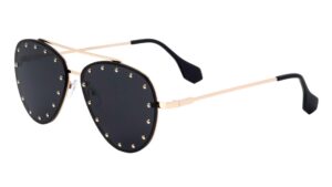 brooklyn rimless oversized studded aviators sunglasses riveted fashion men women av-1672 (black)