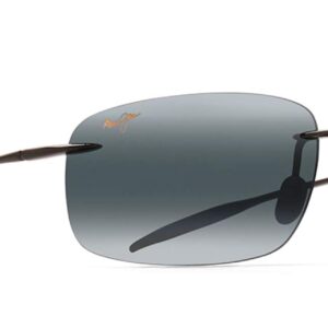 Maui Jim Men's and Women's Breakwall Polarized Rimless Reading Sunglasses, Gloss Black/Neutral Grey, Medium, +2