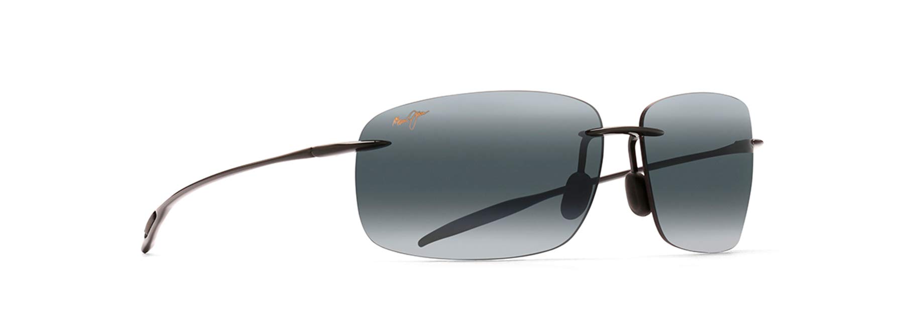 Maui Jim Men's and Women's Breakwall Polarized Rimless Reading Sunglasses, Gloss Black/Neutral Grey, Medium, +2