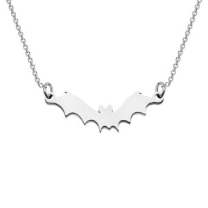 kuiyai tiny bat charm necklace bat pendant necklace vampire jewelry halloween necklace best friends gift (bat necklace)