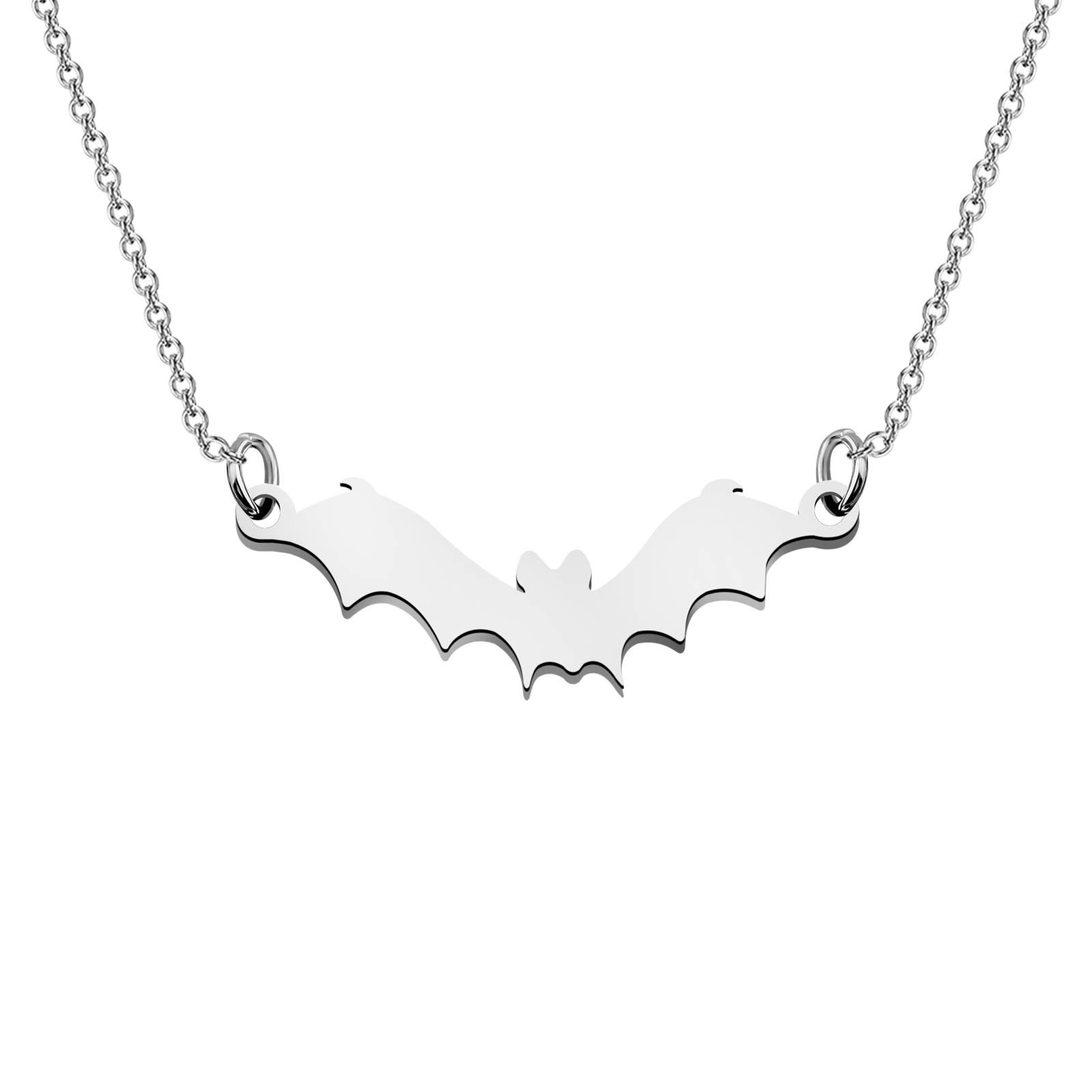 KUIYAI Tiny Bat Charm Necklace Bat Pendant Necklace Vampire Jewelry Halloween Necklace Best Friends Gift (Bat Necklace)