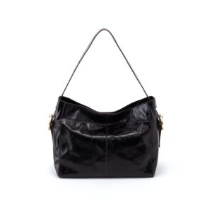 hobo render leather shoulder bag for women, black