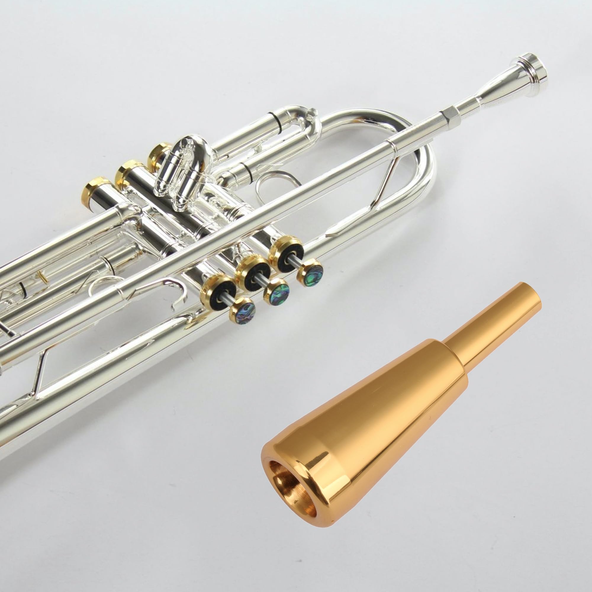 Mxfans 1.5C Size Trumpet Mouthpiece Brass Gold-plated Heavy Bullet Shape Musical Instrument Part