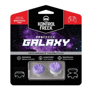 kontrolfreek fps freek galaxy performance thumbsticks for nintendo switch | 1 mid-rise, 1 high-rise concave | purple