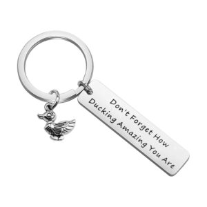 tgbje duck keychain don't forget how ducking amazing you are keychainbff gift (ducking keychain)