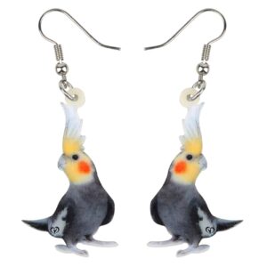 newei acrylic cockatiel parrot bird earrings dangle drop for women ladies fashion animal jewelry gifts charm