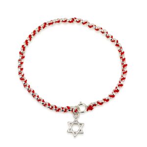 kabbalah red string bracelet sterling silver magen david jewish star judaic israeli jewelry for women from israel gifts blessing holy land souvenirs hebrew bible rare (star of david)