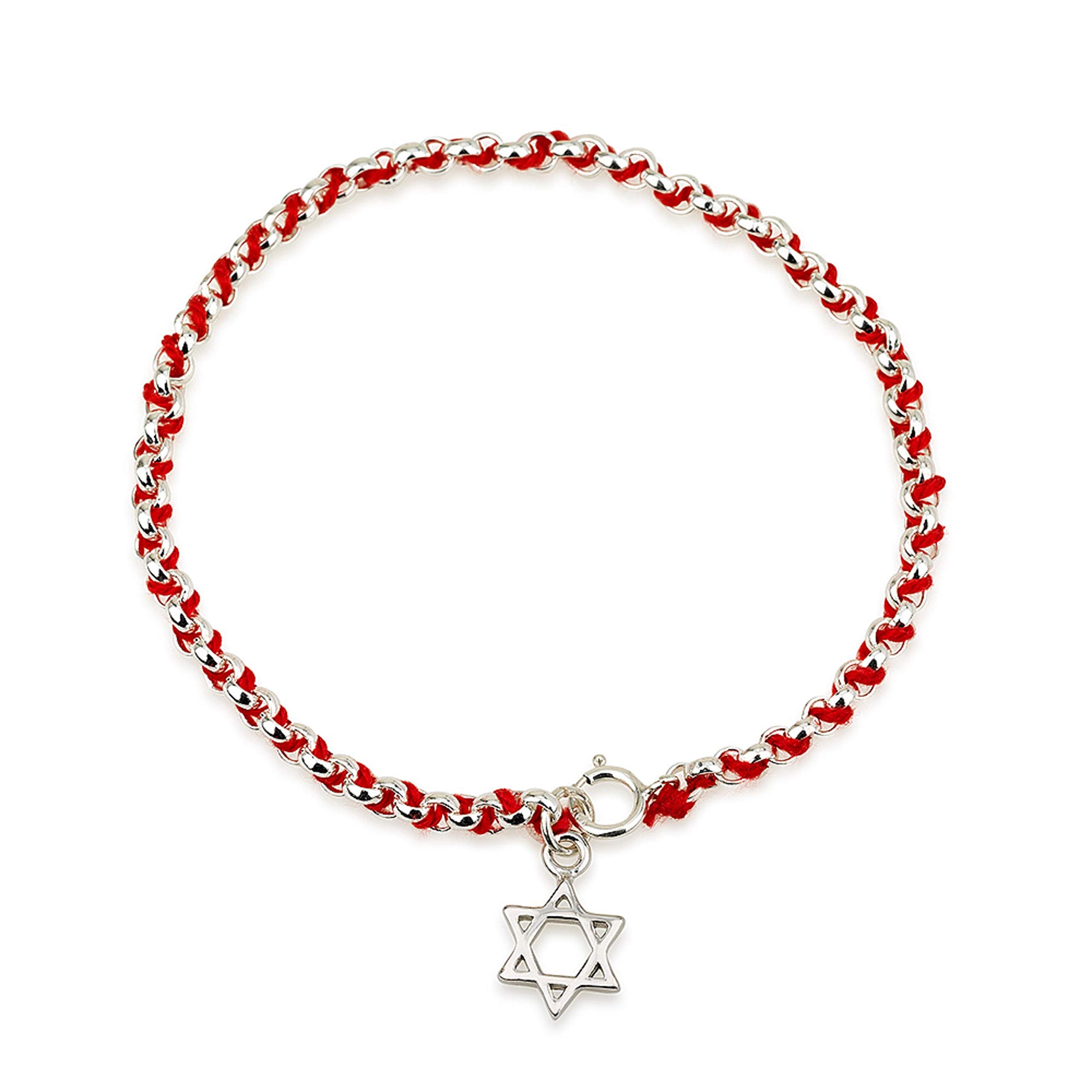 Kabbalah Red String Bracelet Sterling Silver Magen David Jewish Star Judaic Israeli Jewelry for Women from Israel Gifts Blessing Holy Land Souvenirs Hebrew Bible Rare (Star of David)