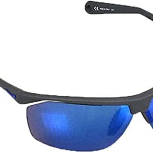 Nike EV1128-014 Tailwind 12 Sunglasses Matte Magnet Grey/Deep Royal Blue Frame Color, Grey with Blue Sky Mirror Lens Tint