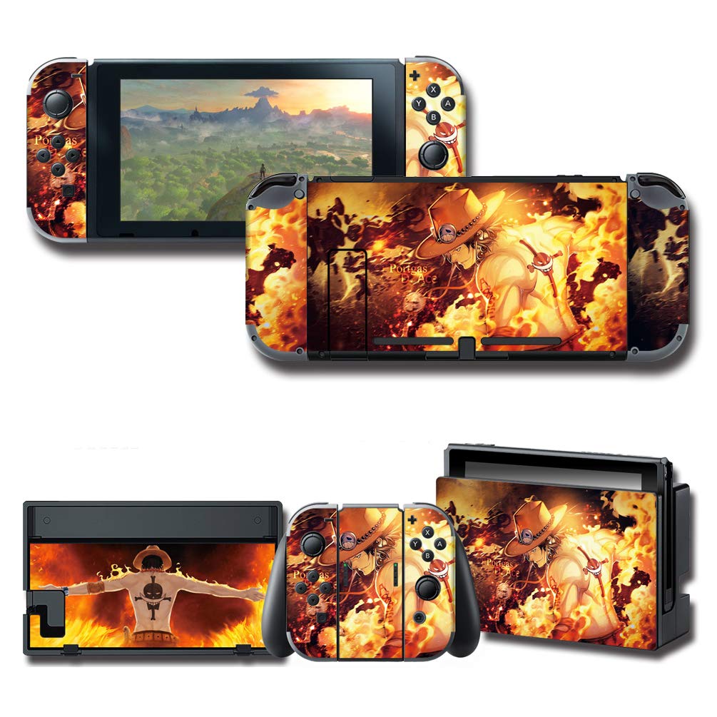 GilGames Skin Decal for Nintendo Switch, Anime Protector Wrap Protective Faceplate Full Set Stickers Console Dock