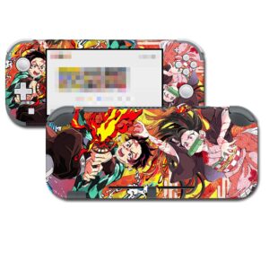 gilgames skin decal for nintendo switch lite, anime protector wrap protective faceplate full set stickers console dock