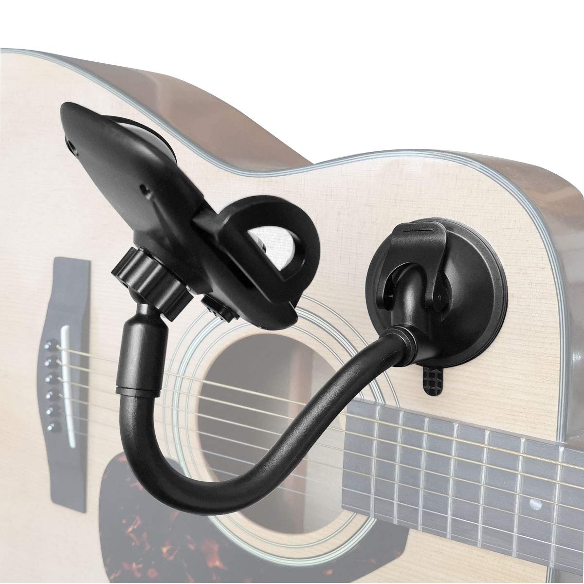 ALLICAVER Phone Holder for Guitar Gooseneck Mount, Removable Suction Cup Phone Holder for Acoustic Electric Classical Guitar Compatible with iPhone 14 Plus/Pro Max XR X 8 7 6 Plus