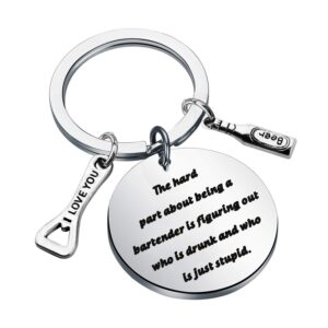 aktap bartender gift funny bartender keychain mixologist gift for women men bff women jewelry waitress gift (funny bartender keychain)