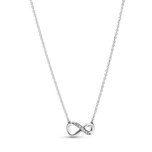 pandora sparkling infinity collier necklace - great gift for her - stunning women's jewelry - sterling silver & cubic zirconia - 19.7"