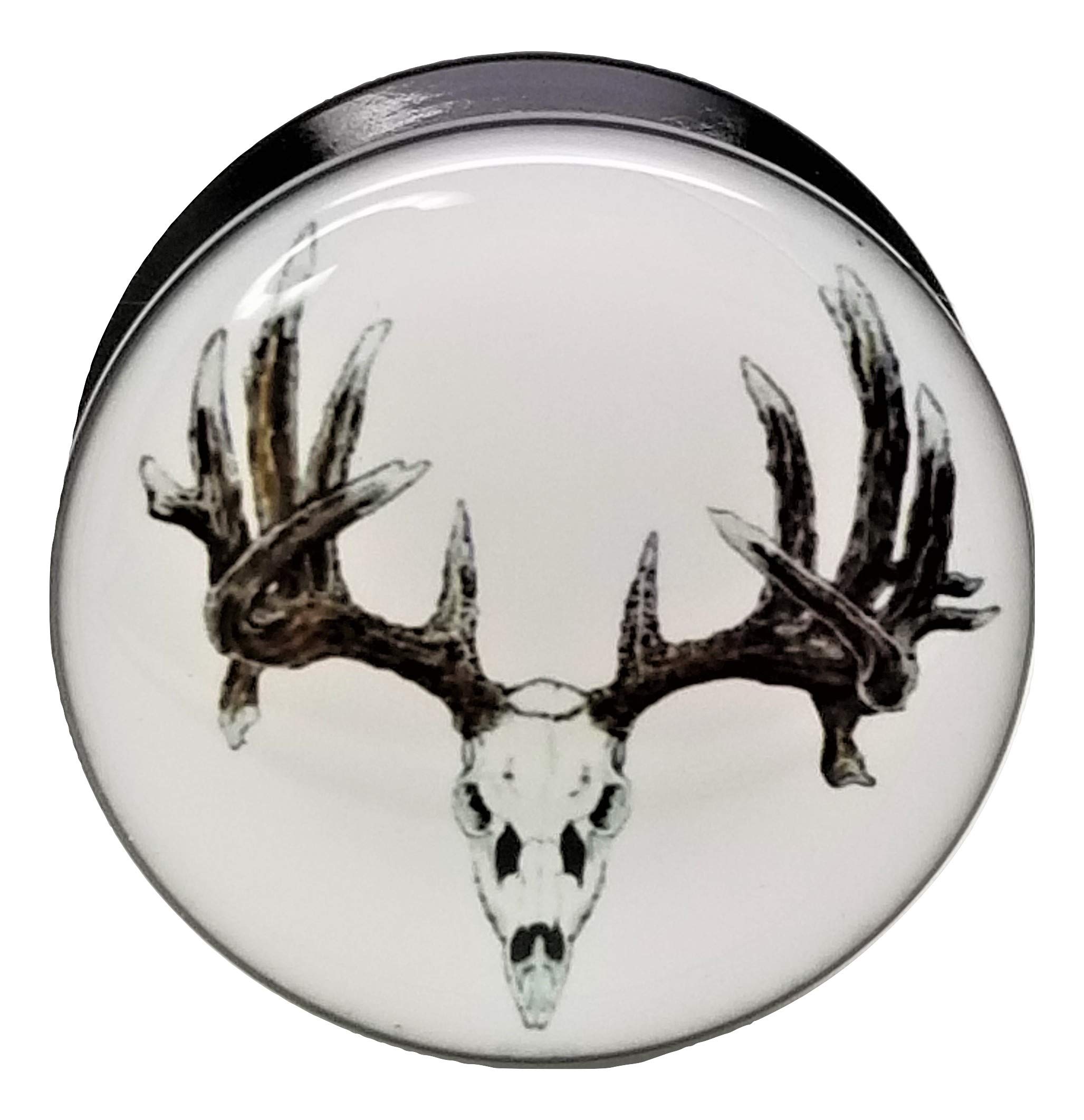 Pierced Republic Deer Skull Ear Plugs - Acrylic Screw-On - 10 Sizes - *Pair* (2 Gauge (6mm))