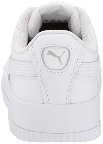 PUMA Unisex Child Carina Sneaker, Puma White-puma White-gray Violet, 7 Big Kid US