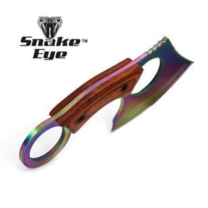 Snake Eye Tactical Heavy Duty Fixed Blade Skinner Style Hunting Knife W/Nylon Sheath (Rainbow)