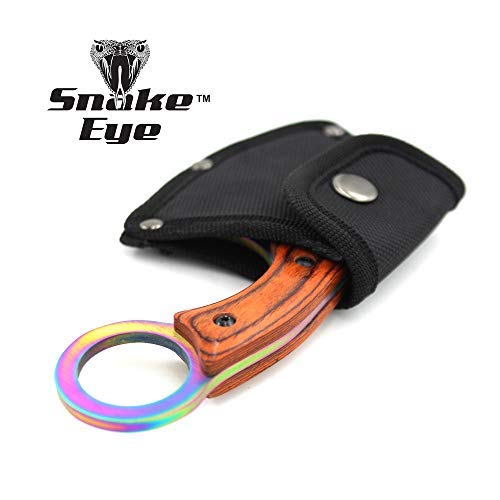 Snake Eye Tactical Heavy Duty Fixed Blade Skinner Style Hunting Knife W/Nylon Sheath (Rainbow)