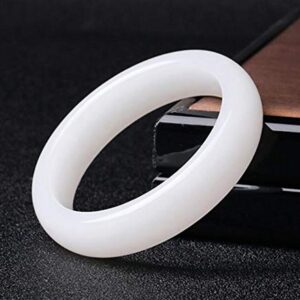 China Natural White Nephrite Jade Bracelets Bangle 52-64mm with Gift Box Free (61-62mm)