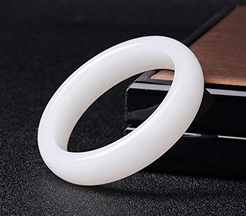 China Natural White Nephrite Jade Bracelets Bangle 52-64mm with Gift Box Free (61-62mm)