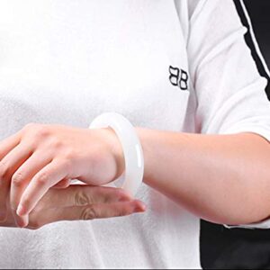 China Natural White Nephrite Jade Bracelets Bangle 52-64mm with Gift Box Free (61-62mm)