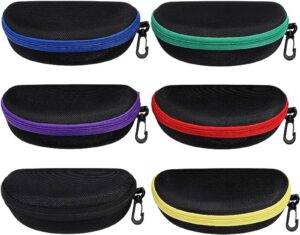 6 pack sunglasses case portable travel zipper eyeglasses case with hook