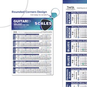 Guitar Chord Cheat Sheet Cards, Guitar Theory Chart of Chords Progression Scales Diagram Circle of Fifths Pattern Freboard Notes, 6 x 8 inches Mini Guitar Chords Chart Cheatsheets