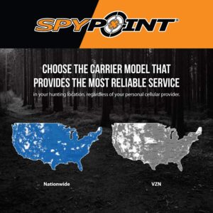 SPYPOINT Link-Micro-S-LTE-V Trail Camera Cellular Solar Panel 10MP Photos Night Vision 4 LED Infrared Flash 80'Detection Flash Range 0.4second Trigger Speed Game Cell Cam for Hunting-for USA only