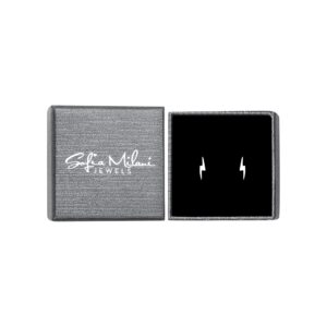 SOFIA MILANI - Solid 925 Sterling Silver Earrings for Women - Lightning Stud Earrings - 20754